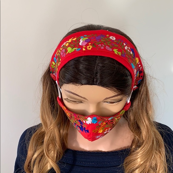New Handmade | Accessories | Combo Face Mask And Headband With Buttons ...